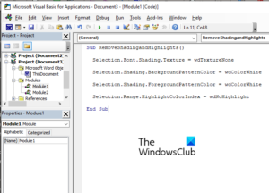 Can’t Remove Highlights or Shading from Word document