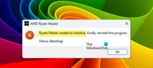 Ryzen Master failed to initialize in Windows 11