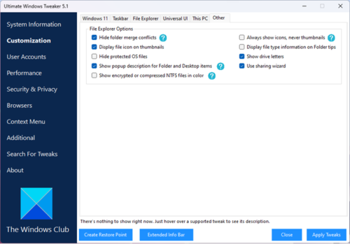 Image Gallery for Ultimate Windows Tweaker 5 for Windows 11