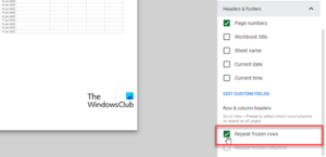 How to add Headers or Footers in Google Sheets?