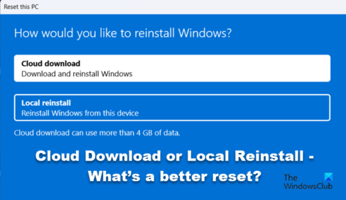Cloud Download or Local Reinstall - Which is better?