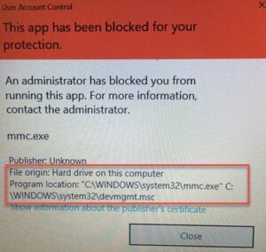 Device Manager blocked by administrator in Windows 11/10