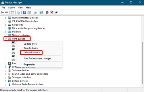 Printer stuck on Removing Device on Windows PC
