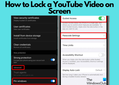 How to lock a YouTube video on screen