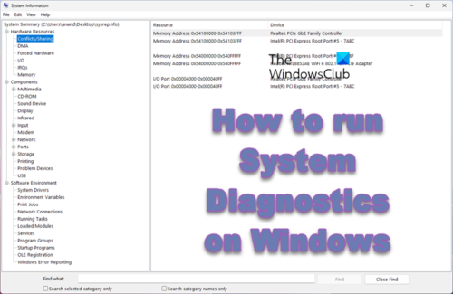 How to run System Diagnostics on Windows 11/10