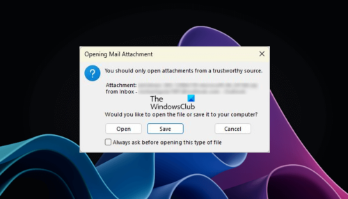 You should only open attachments from a trustworthy source Outlook