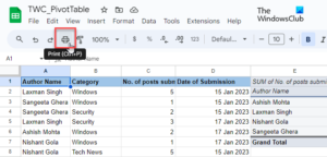How to add Headers or Footers in Google Sheets?