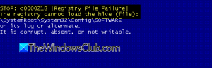 STATUS_CANNOT_LOAD_REGISTRY_FILE, Error 0xC0000218