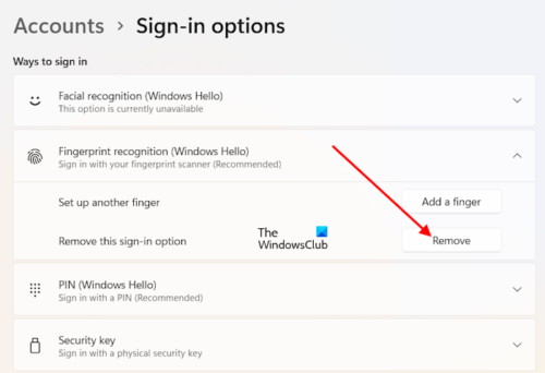 Choose if you want to keep signing in with your face or fingerprint