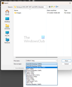 How to save file as SVG, DXF, DST, and CDR in Illustrator