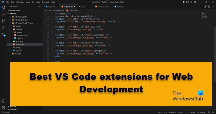 Best VS Code extensions for Web Development Best VS Code extensions for Web Development
