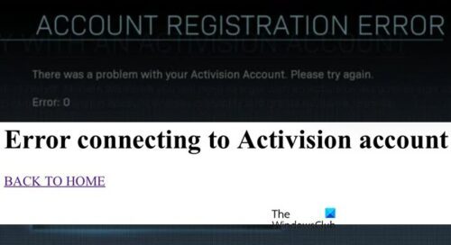 Error Connecting to Activision account in COD MW