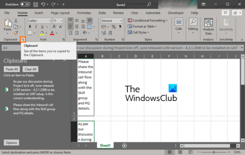 Cannot open the Clipboard in Excel [Fix]