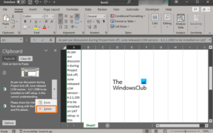 Cannot open the Clipboard in Excel [Fix]