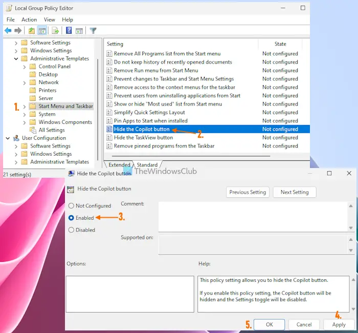 How to remove Copilot from Taskbar in Windows 11 How to remove Copilot from Taskbar in Windows 11