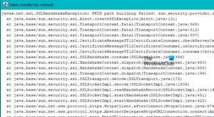 Minecraft Mod Fabric Installer has crashed