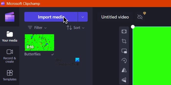 How to add Green Screen in Clipchamp