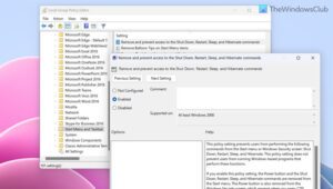 How to Show or Hide Restart button in Windows 11/10