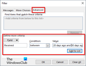 How to auto highlight Outlook Emails based on Age