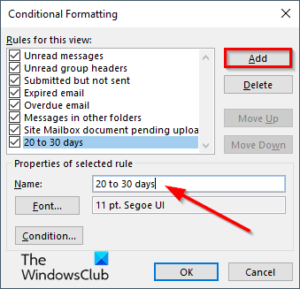 How to auto highlight Outlook Emails based on Age