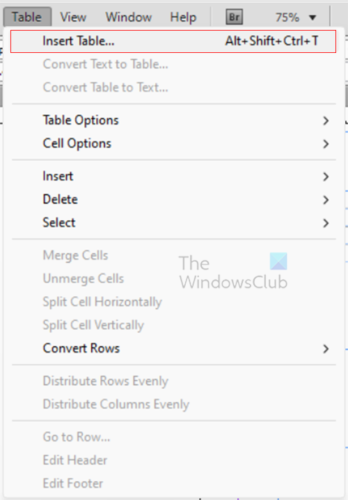 How to create a Table in InDesign