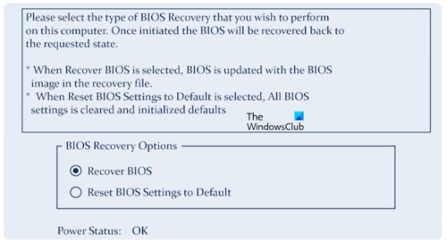 BIOS corruption has been detected, and Auto-Recovery is triggered