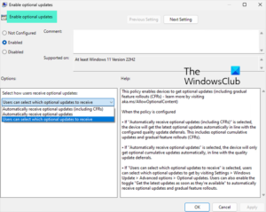Automatically receive Optional Updates in Windows 11
