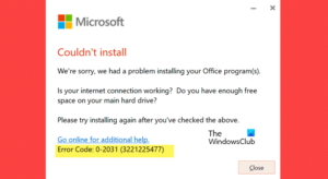 Fix Error Code 0-2031 in Office 365