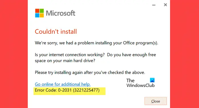 Fix Error Code 0-2031 in Office 365 Fix Error Code 0-2031 in Office 365