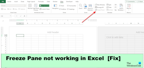 Freeze pane not working in Excel [Fix]