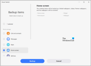 Samsung Smart Switch: Backup data from Phone to PC
