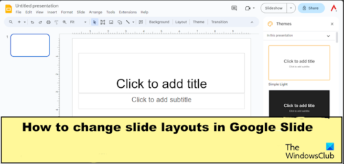 How to change Slide Layouts in Google Slides