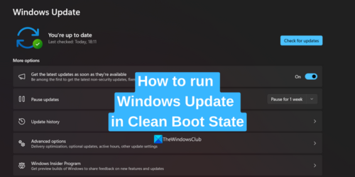 How to run Windows Update in Clean Boot State