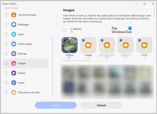 Samsung Smart Switch: Backup data from Phone to PC