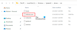 What is LMHOSTS file and Where is it located in Windows 11