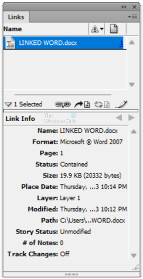 Link InDesign to Word for automatic update automatically