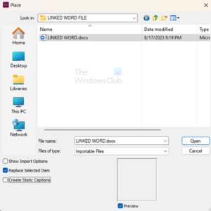 Link InDesign to Word for automatic update automatically
