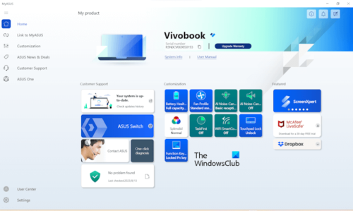 How to download and use MyASUS app on ASUS computers