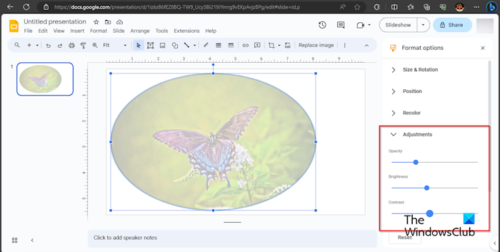How to make Image Round and Transparent in Google Slides