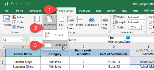 How to change Page Orientation to Landscape in Excel