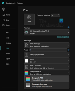 Printer not printing Publisher documents correctly