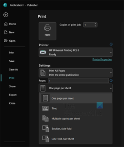 Printer not printing Publisher documents correctly