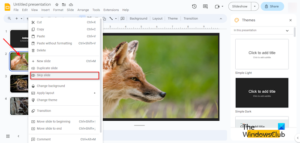 How to hide slides in Google Slides