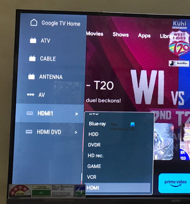 Computer screen goes black when HDMI plugged in