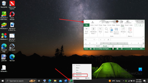 Excel opens in tiny window [Fix]
