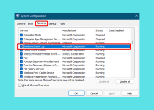 How to disable Windows Event Log