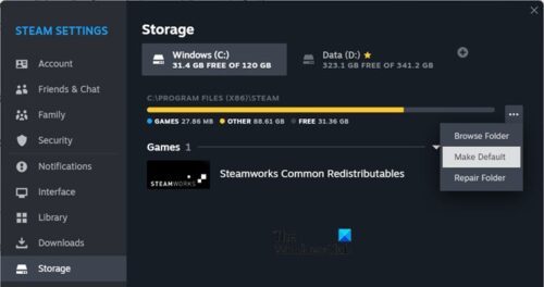 The Steam install folder is currently not writable [Fix]