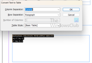 How to create a Table in InDesign