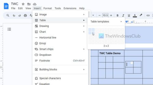 Create a Table within a Table in Word and Google Docs