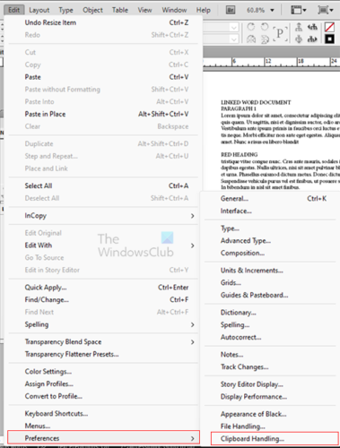 How to copy from Word to InDesign with or without formatting